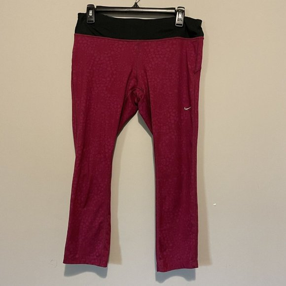 Nike | Pants & Jumpsuits | Nike Leggings Womens Large Pink Capri Pull ...